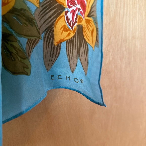 Echo | Accessories | Vintage Silk Scarf By Echo Tropical Floral Print ...
